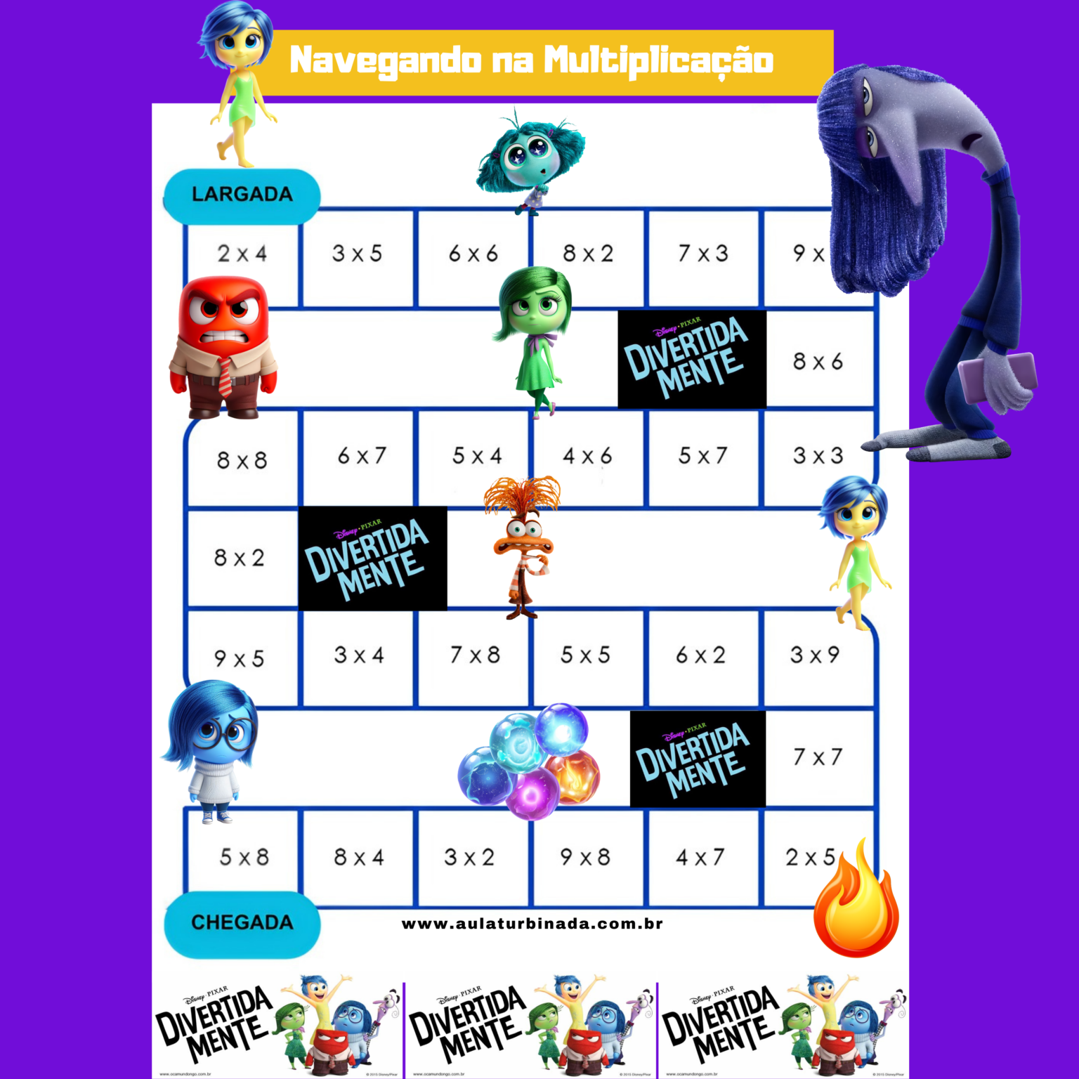 10 Jogos da Tabuada de Multiplicação Divertida Mente – Emoções – Aula ...